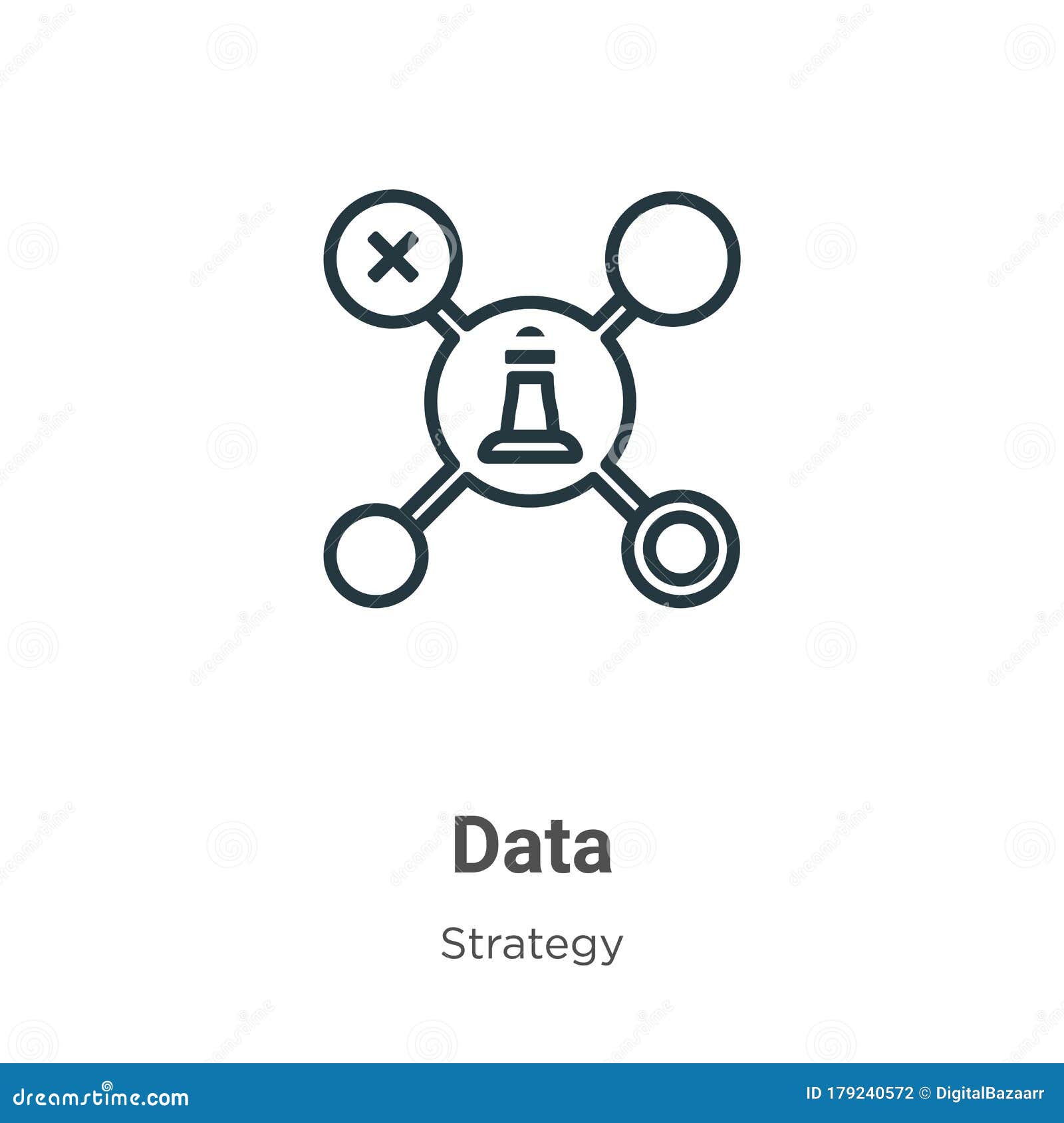 Data Outline Vector Icon Thin Line Black Data Icon Flat Vector Simple