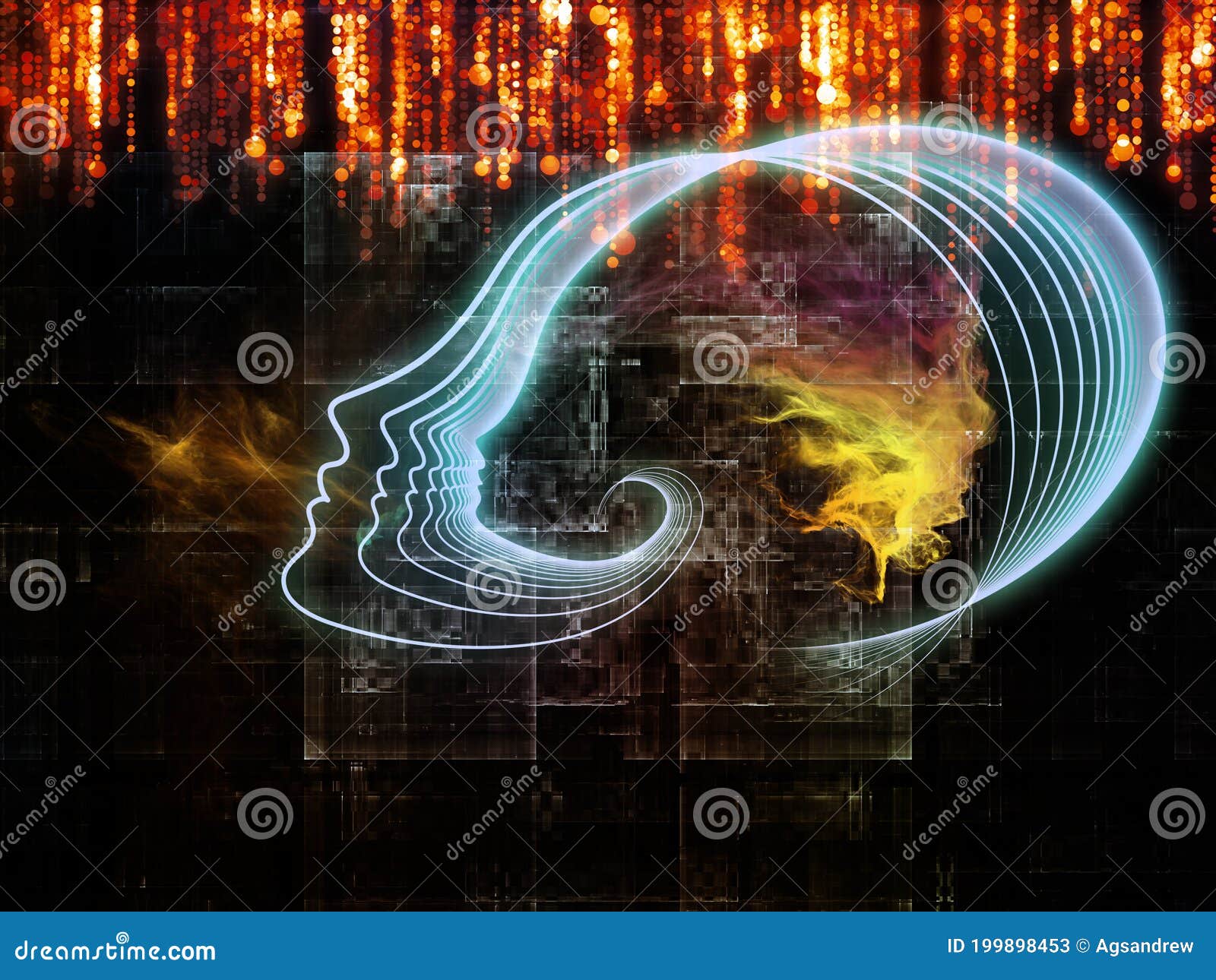 Data over Mind stock illustration. Illustration of logic - 199898453