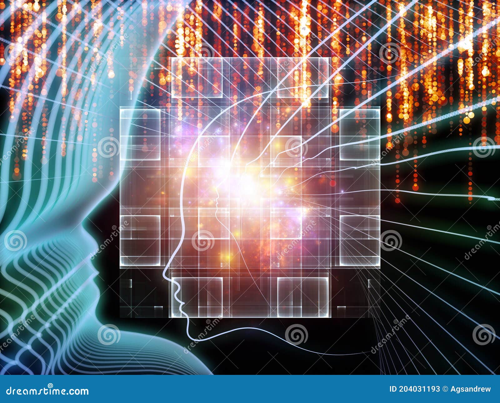 Data over Mind stock illustration. Illustration of background - 204031193
