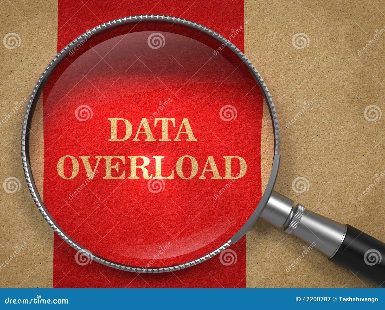 Data Overload through Magnifying Glass Stock Illustration ...