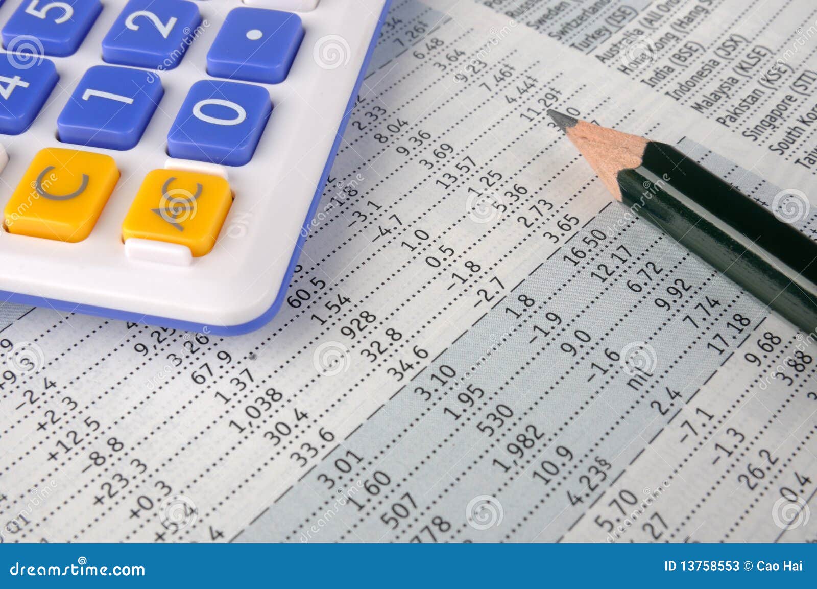 Data Paper, Pencil and Calculator Stock Image - Image of number ...