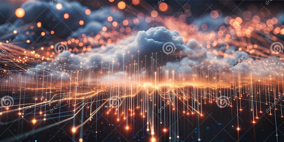 Data Particles Streaming Clouds, Data Security Transfer Privacy Big ...