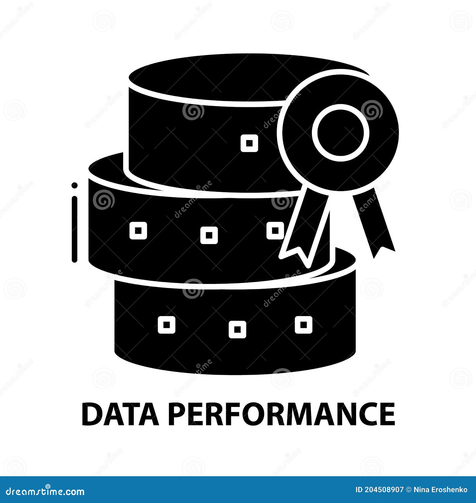 Data Performance Icon, Black Vector Sign with Editable Strokes, Concept ...