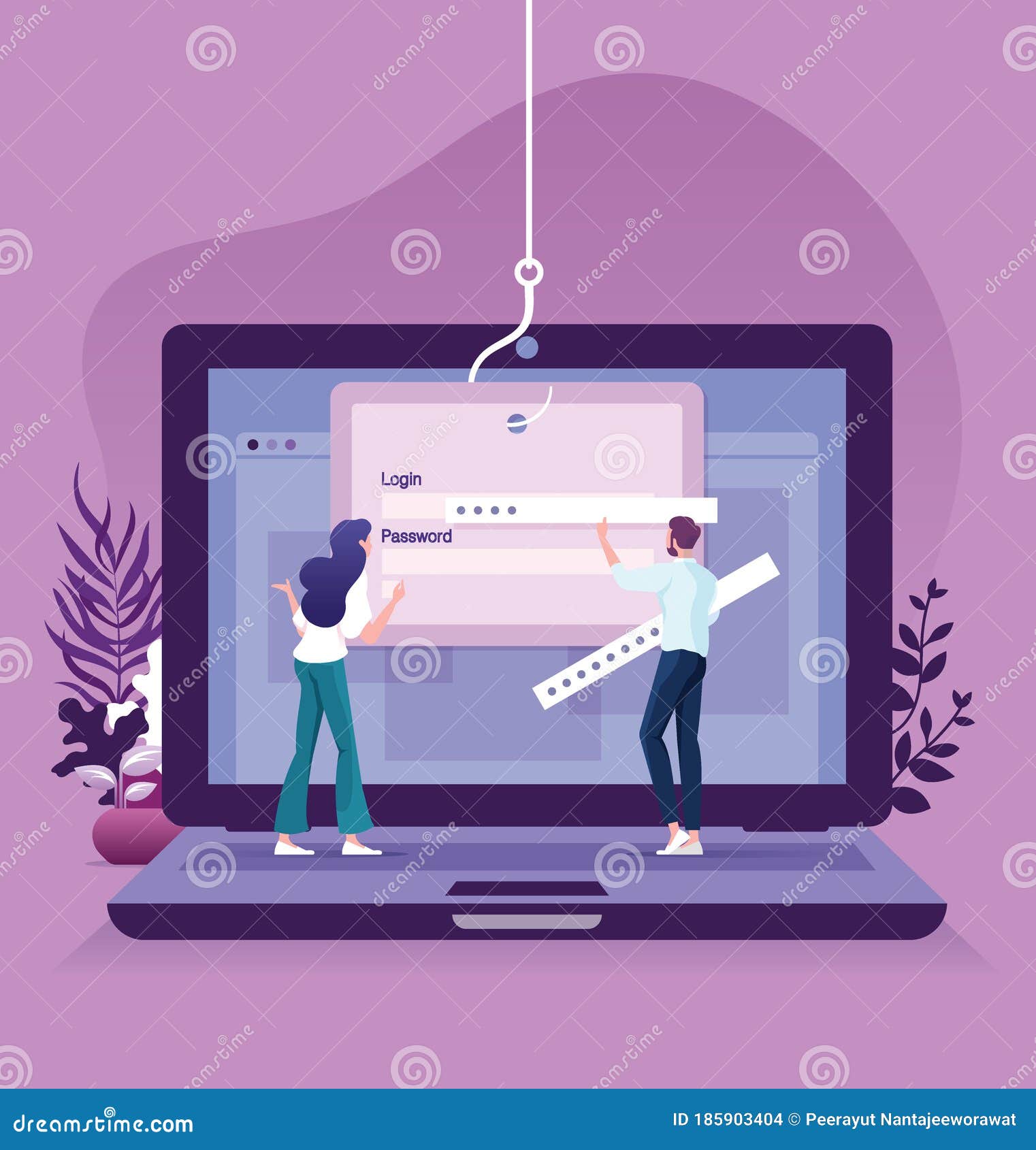 Online Scam, Malware And Password Phishing. Laptop With E-wallet And ...