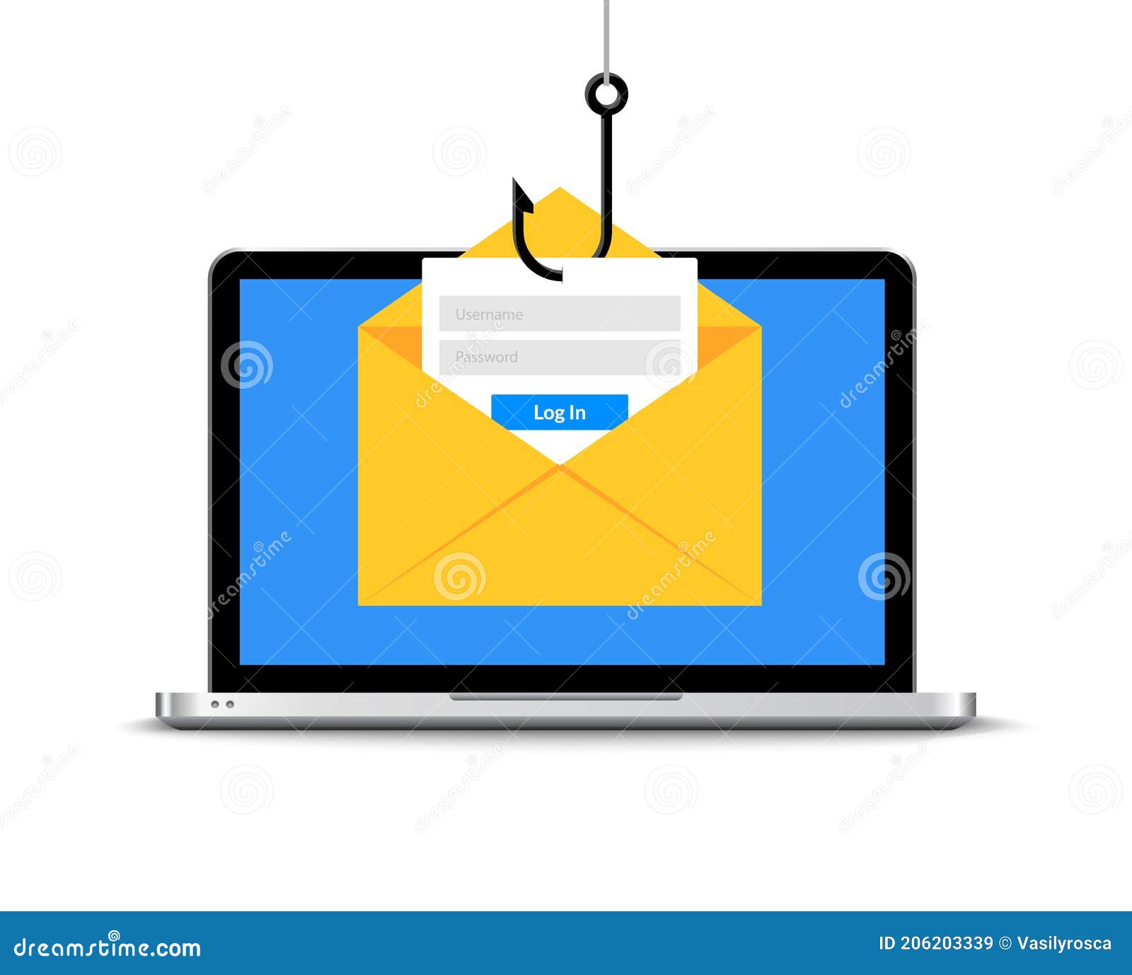 Data Phishing Hacking Online. Scam Envelope Concept Stock Vector ...
