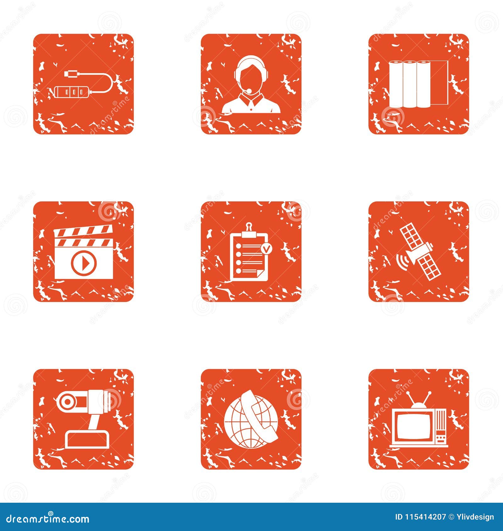 Data Point Icons Set, Grunge Style Stock Vector - Illustration of ...