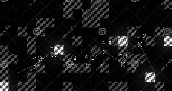 Data Points and Line Graph Over Abstract Black and Gray Grid Image ...