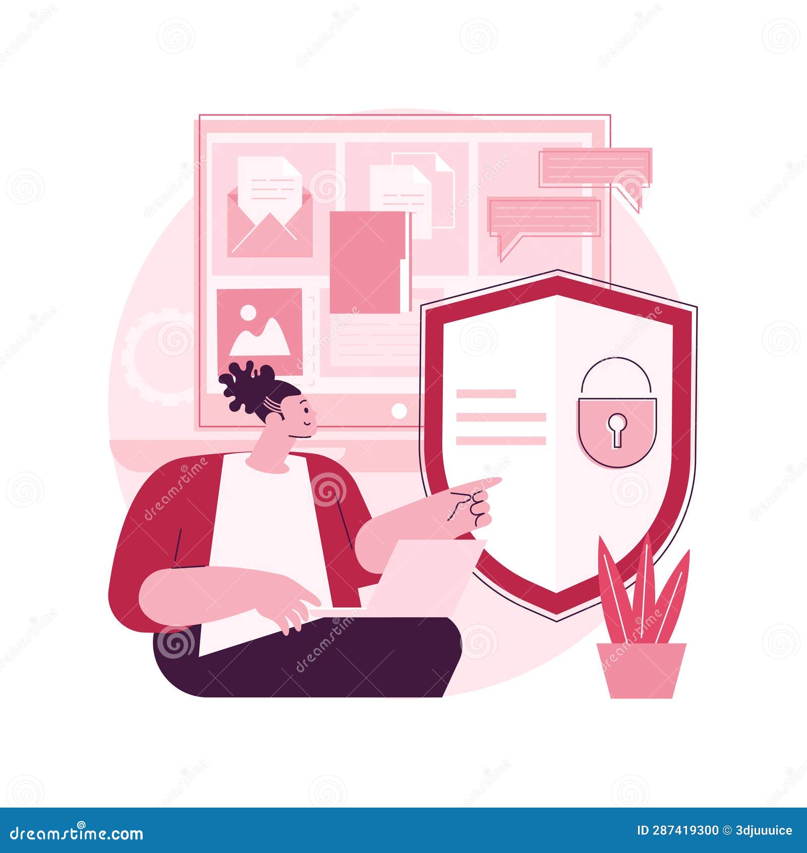 Data Privacy Abstract Concept Vector Illustration. Stock Vector ...