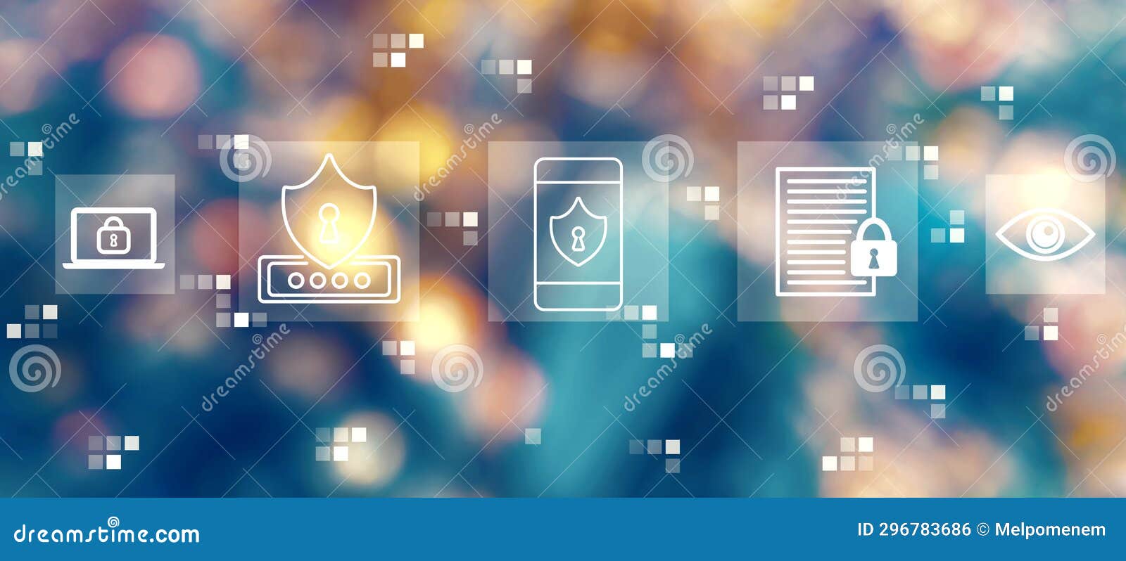 Data Privacy Concept with Blurred City at Night Stock Illustration ...