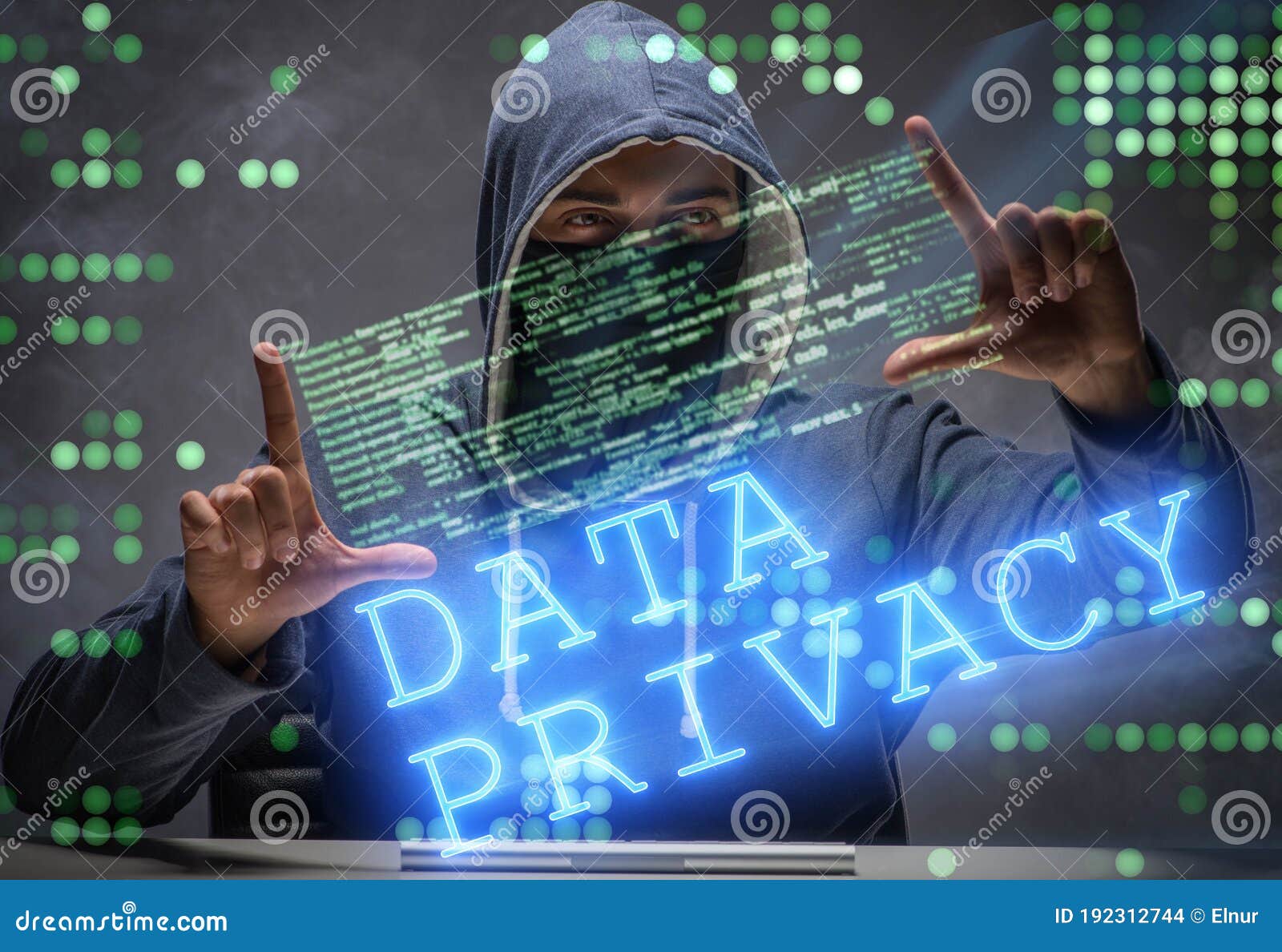 Data Privacy Concept with Hacker Stealing Personal Information Stock ...