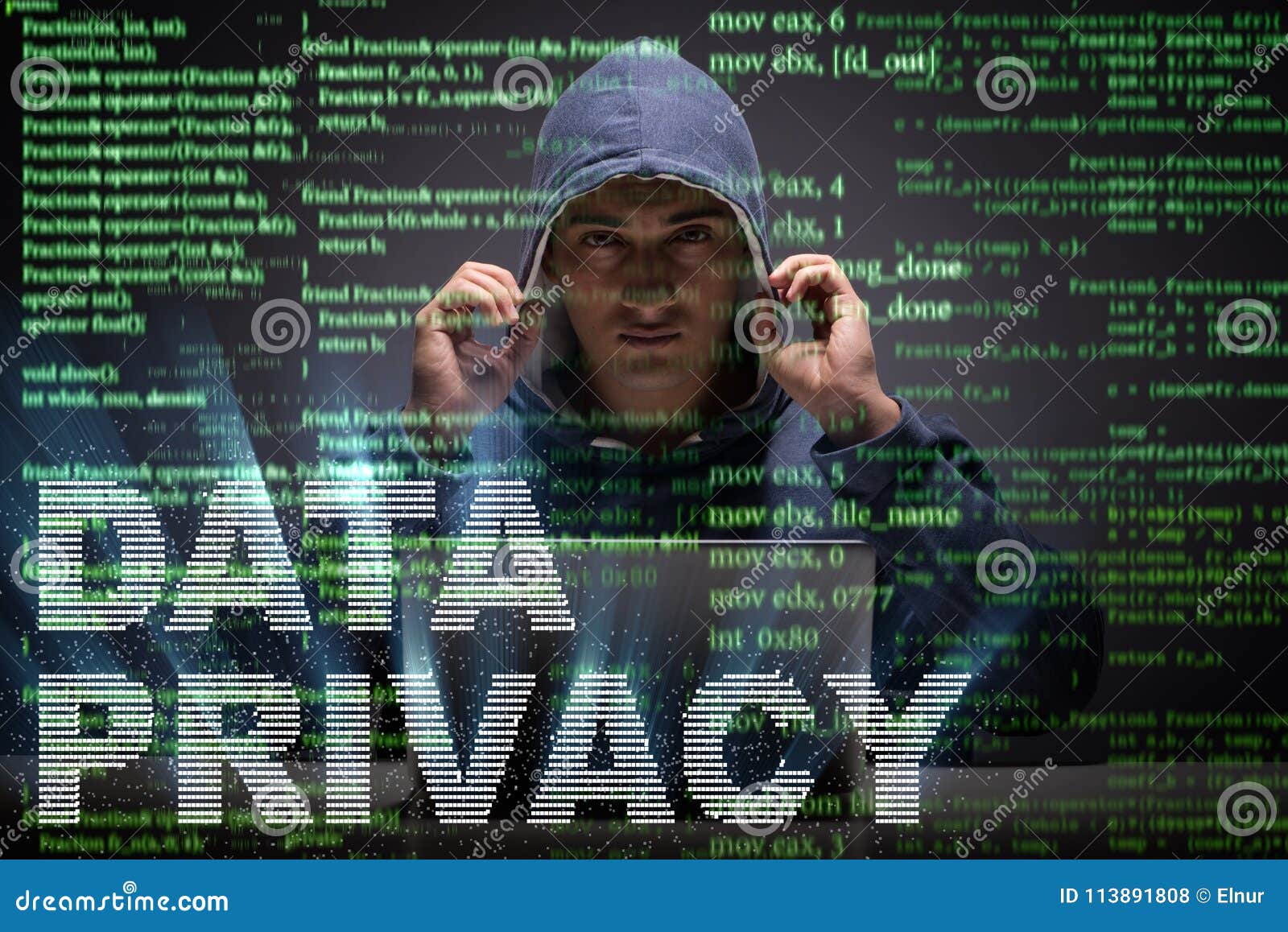 The Data Privacy Concept with Hacker Stealing Personal Information ...