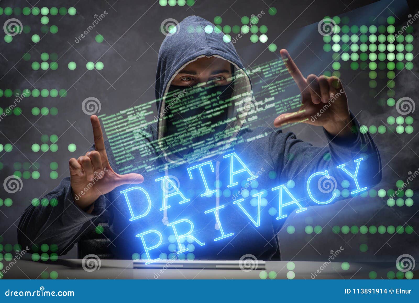 The Data Privacy Concept with Hacker Stealing Personal Information ...