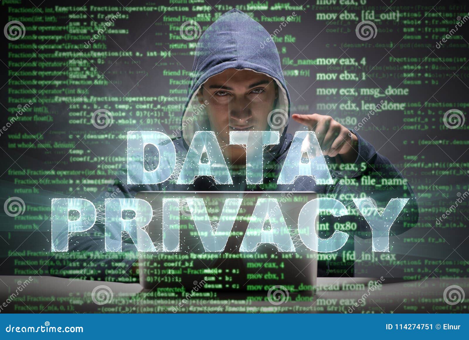 The Data Privacy Concept with Hacker Stealing Personal Information ...