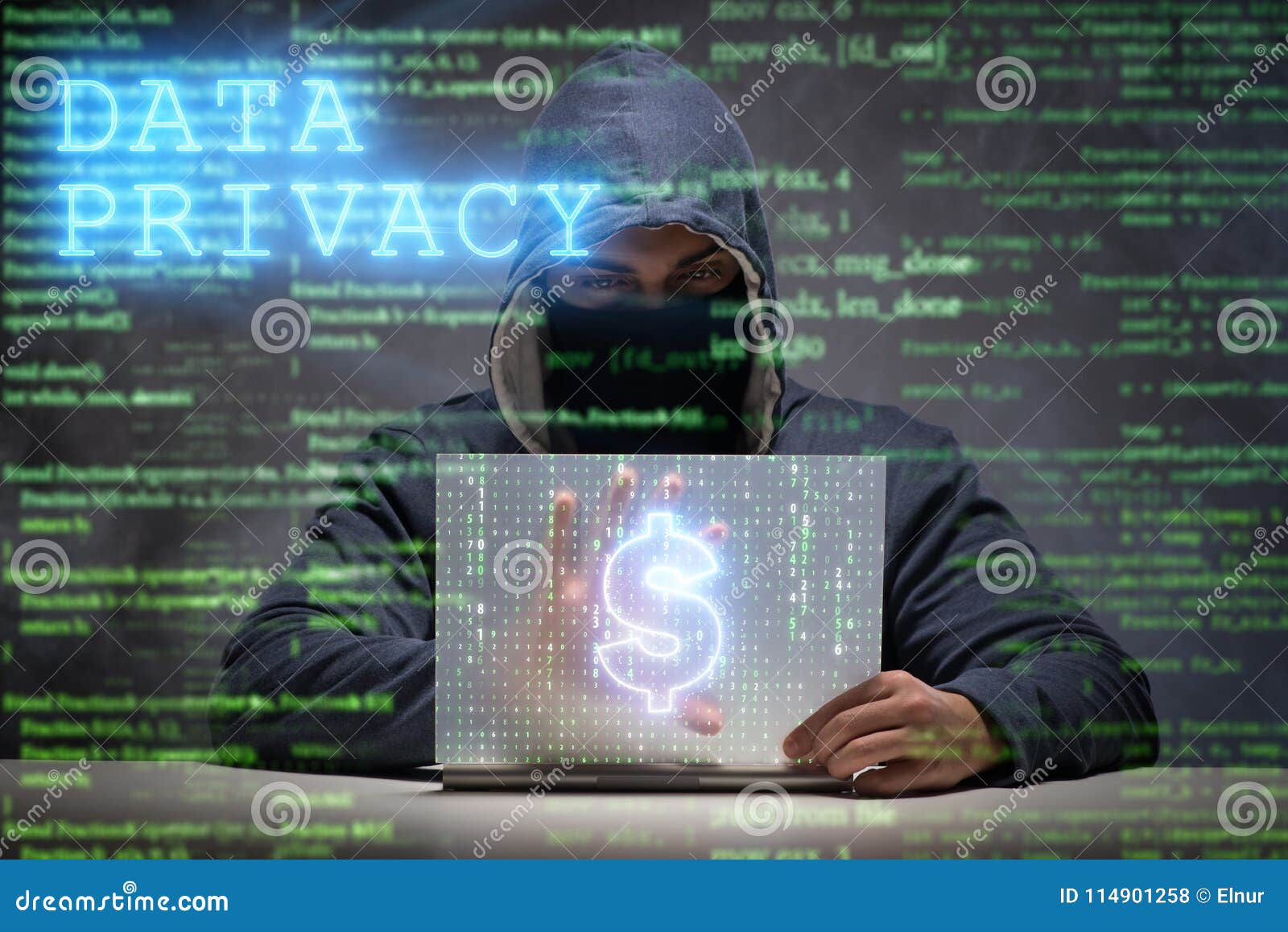 The Data Privacy Concept with Hacker Stealing Personal Information ...