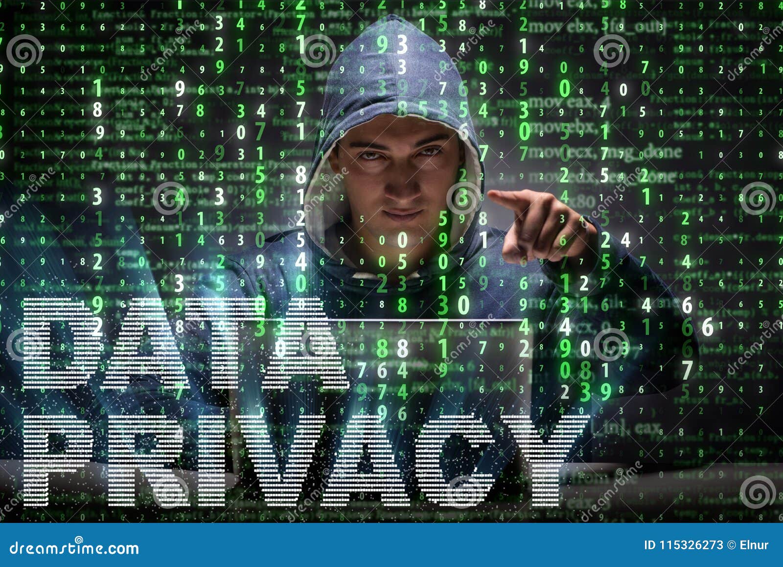 The Data Privacy Concept with Hacker Stealing Personal Information ...