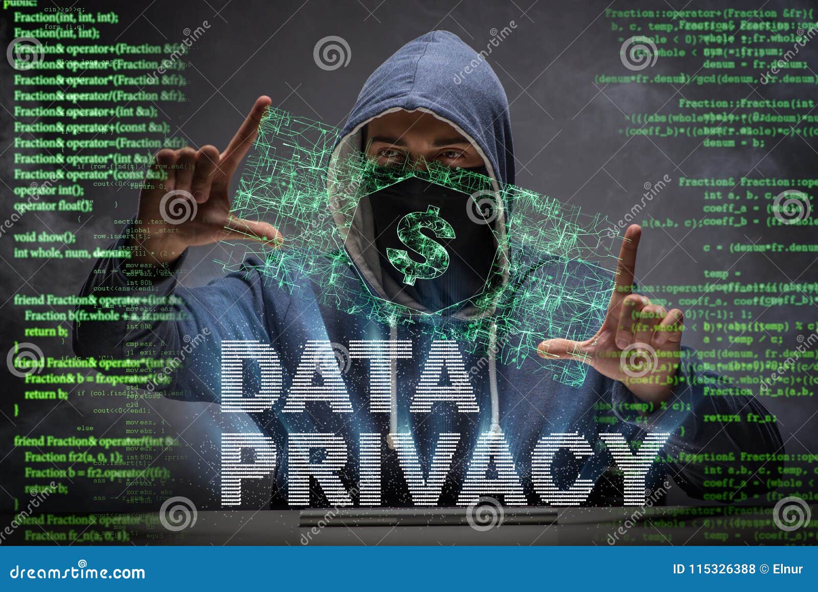 The Data Privacy Concept with Hacker Stealing Personal Information ...
