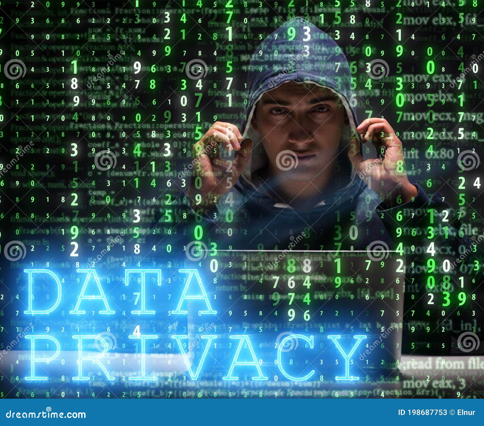 Data Privacy Concept with Hacker Stealing Personal Information Stock ...