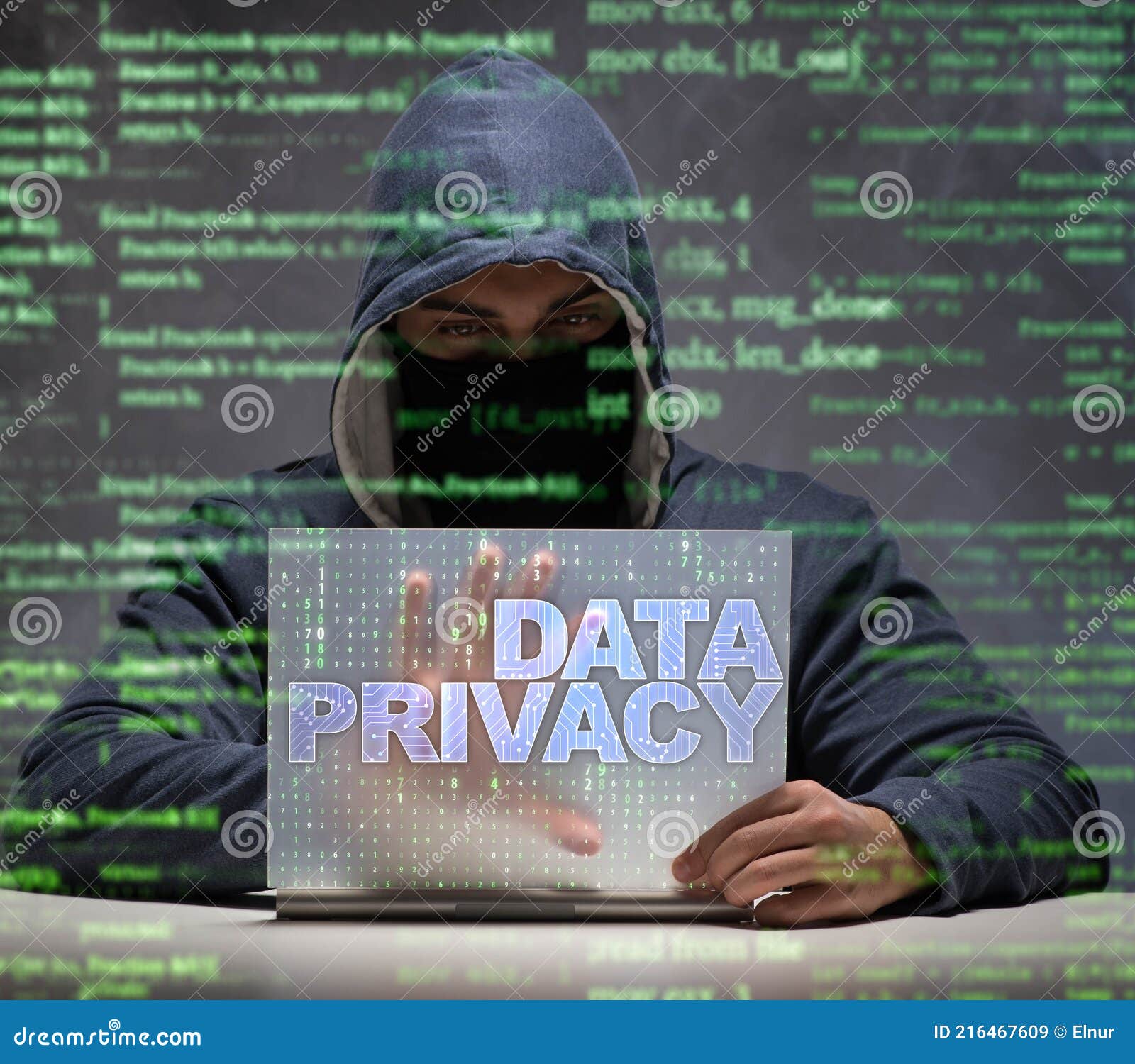 Data Privacy Concept with Hacker Stealing Personal Information Stock ...
