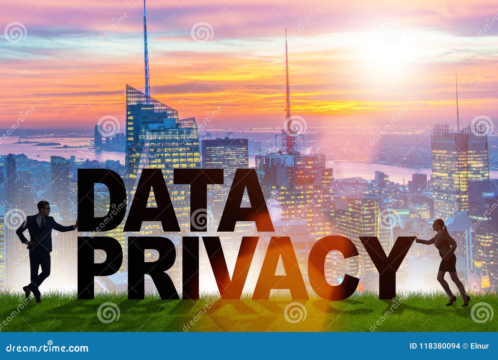 The Data Privacy Concept in Modern it Technology Stock Photo - Image of ...