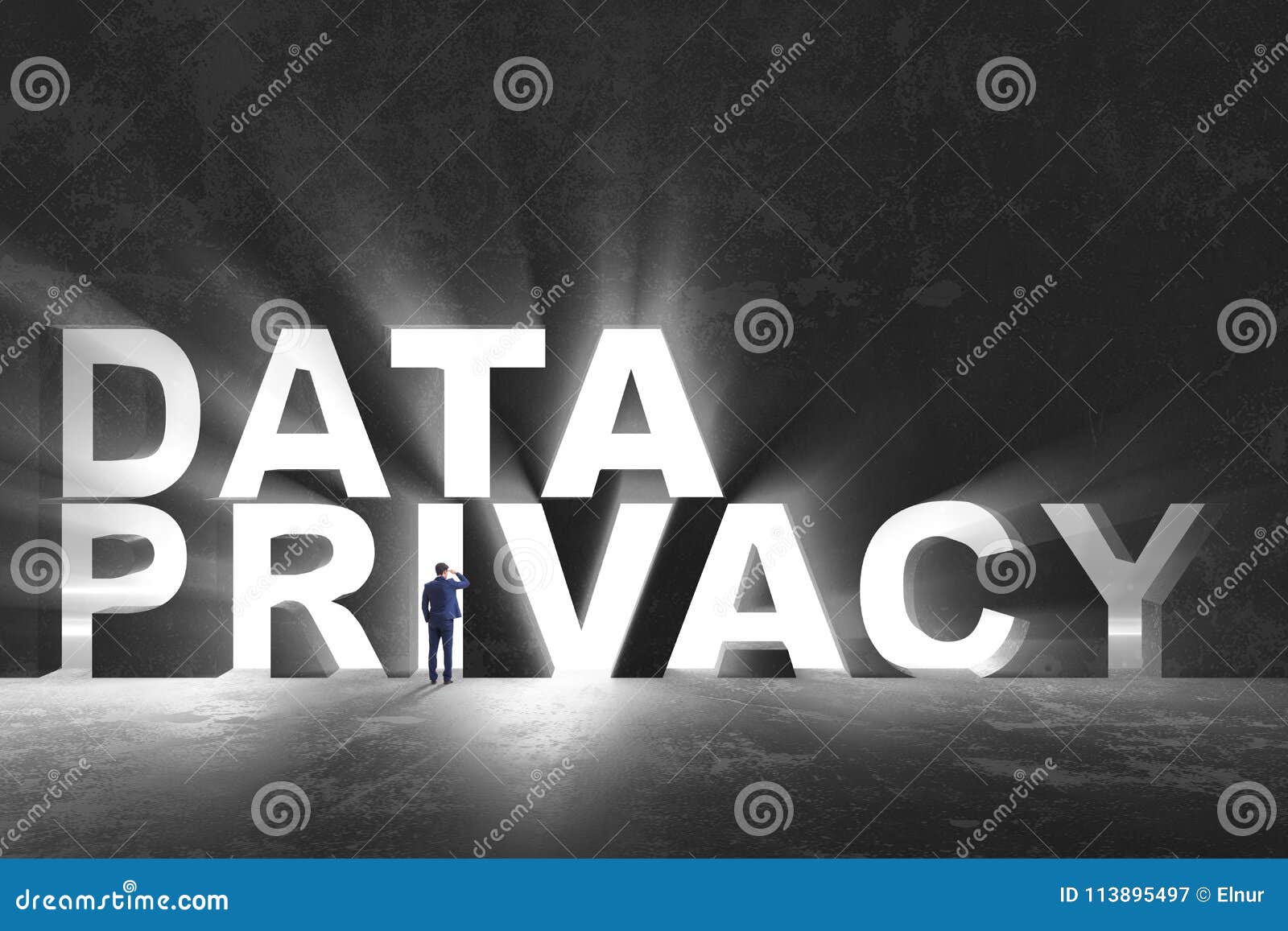 The Data Privacy Concept in Modern it Technology Stock Image - Image of ...
