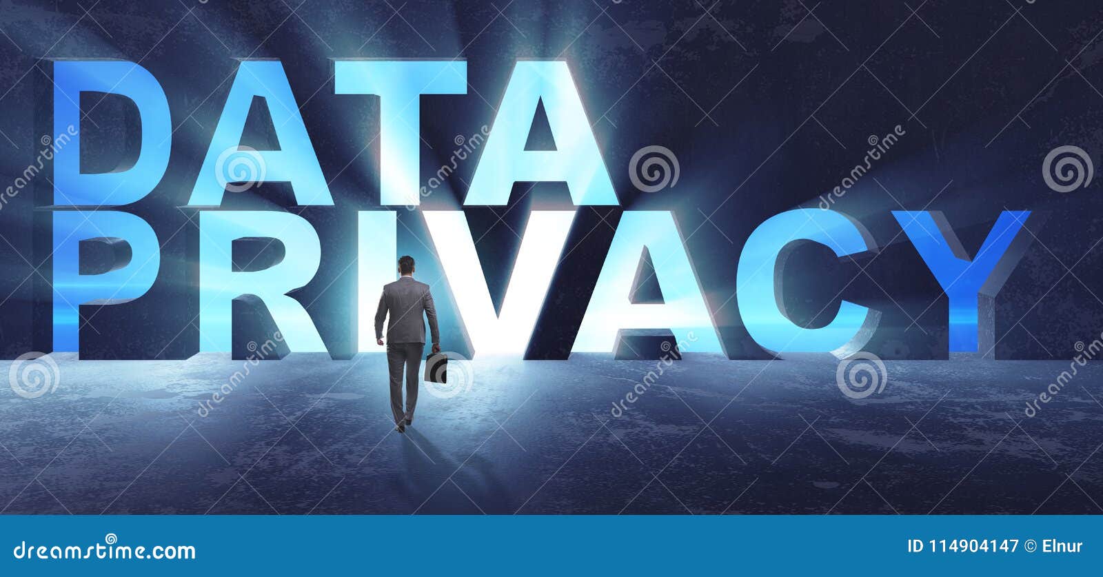 The Data Privacy Concept in Modern it Technology Stock Image - Image of ...