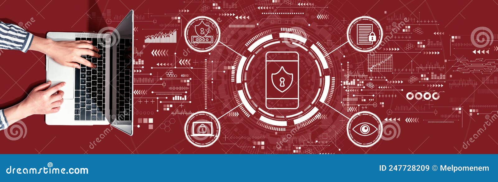 Data Privacy Concept with Person Using a Laptop Stock Image - Image of ...