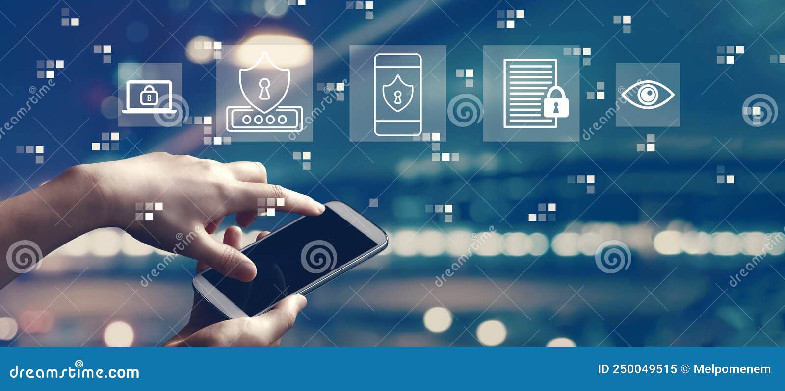 Data Privacy Concept with Person Using Smartphone Stock Image - Image ...