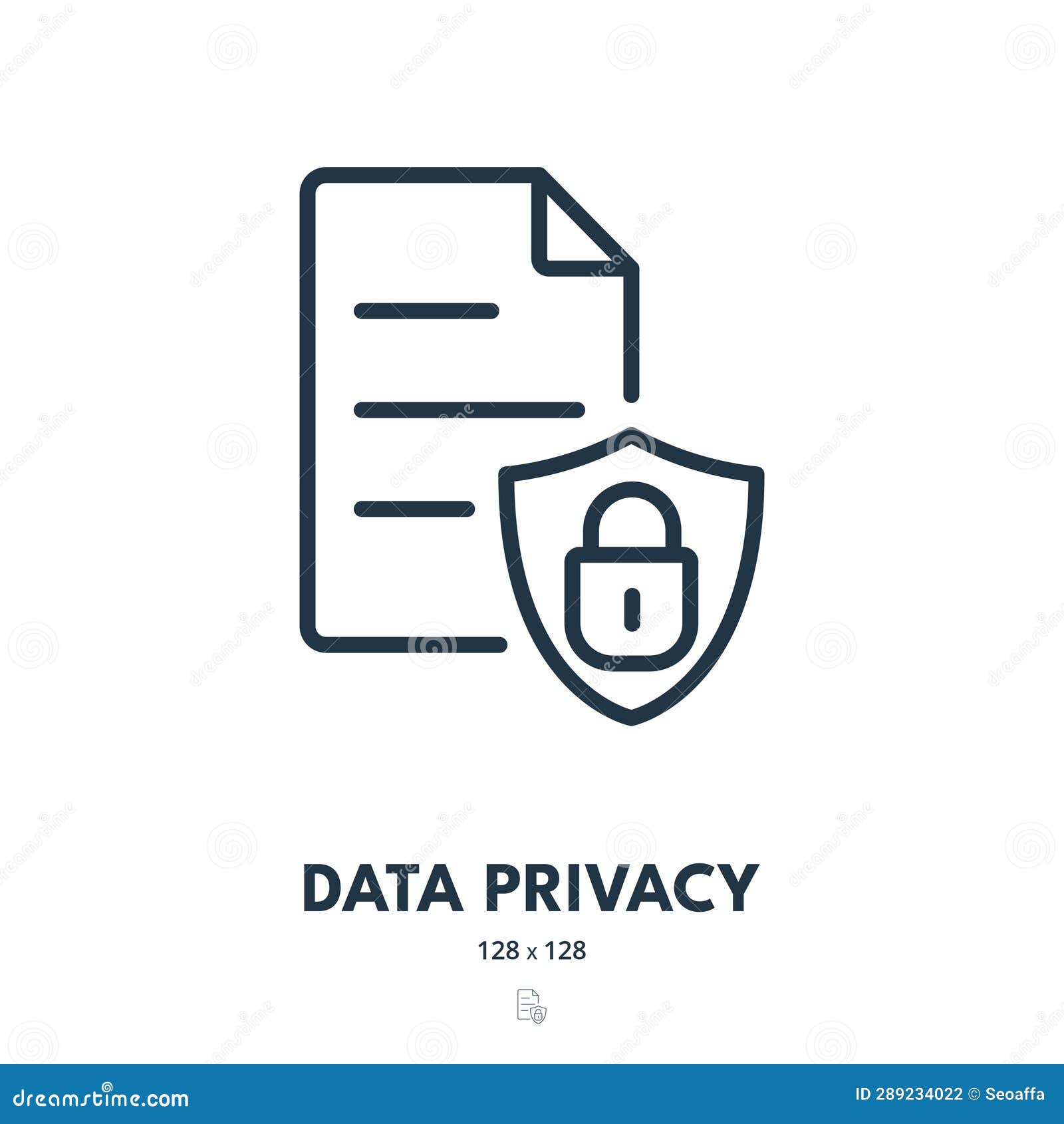 Data Privacy Icon. Security, Safety, Protection. Editable Stroke ...
