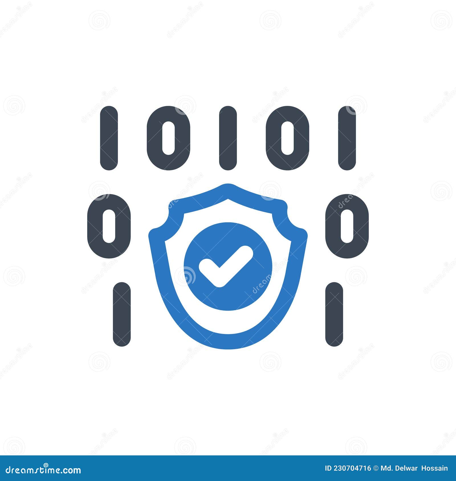 Privacy Icon Vector, Flat Cartoon Shield Checkmark With User Silhouette ...