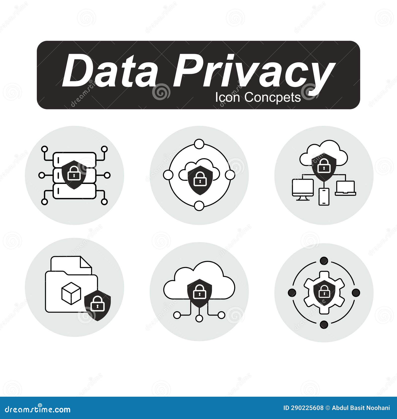 Data Privacy Icons.Data Compliance. Data Solutions. Data Regulations ...