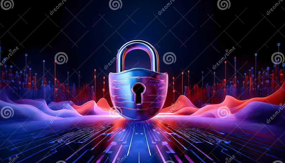 Data Privacy Laws Visualized with Locks and Codes, Digital Background ...