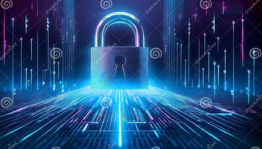 Data Privacy Laws Visualized with Locks and Codes, Digital Background ...