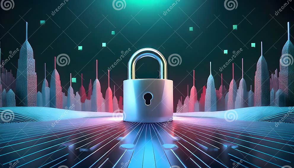 Data Privacy Laws Visualized with Locks and Codes, Digital Background ...