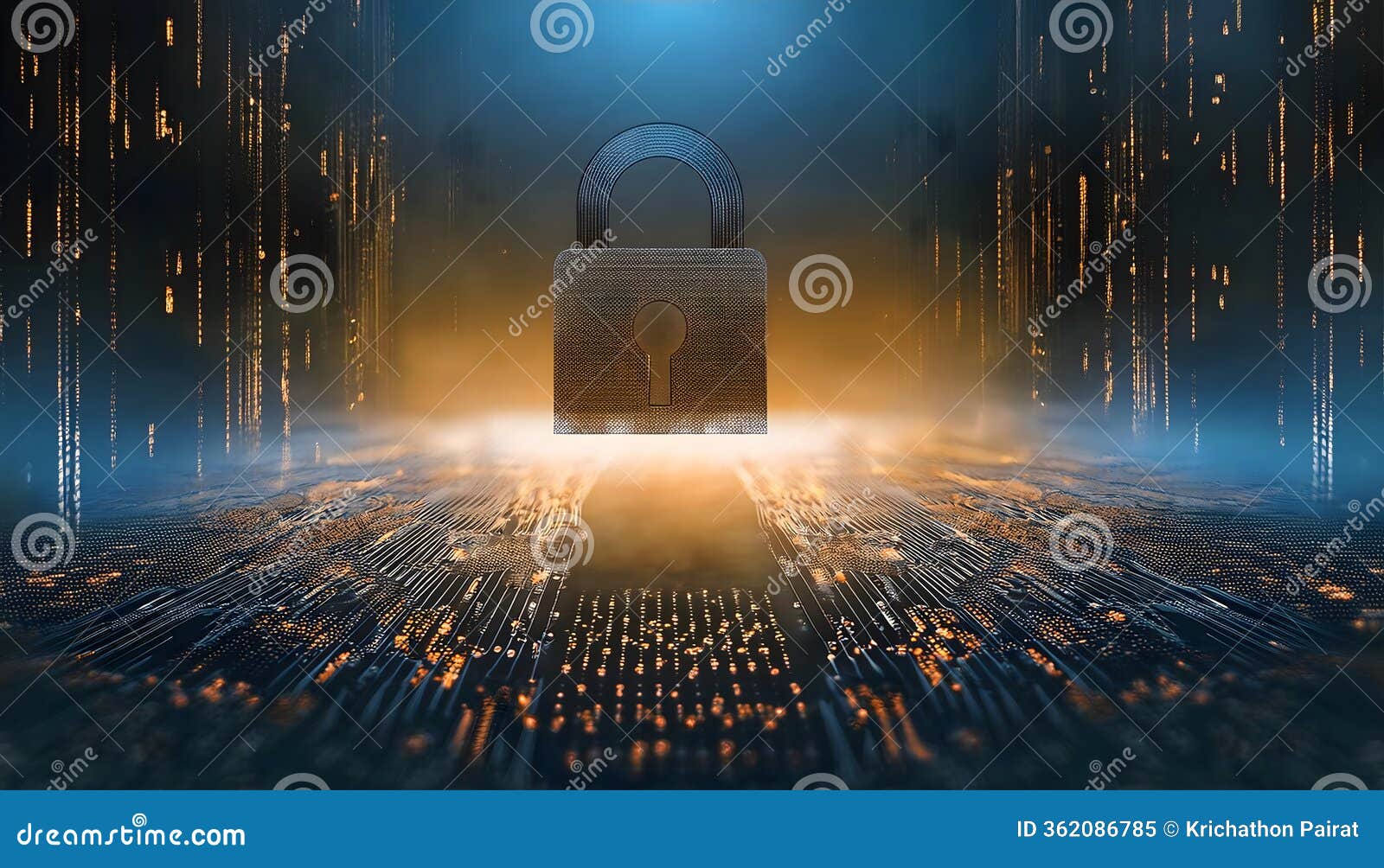 Data Privacy Laws Visualized with Locks and Codes, Digital Background ...