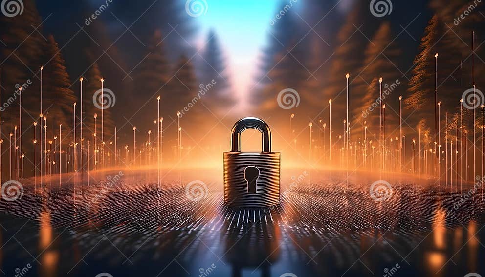 Data Privacy Laws Visualized with Locks and Codes, Digital Background ...