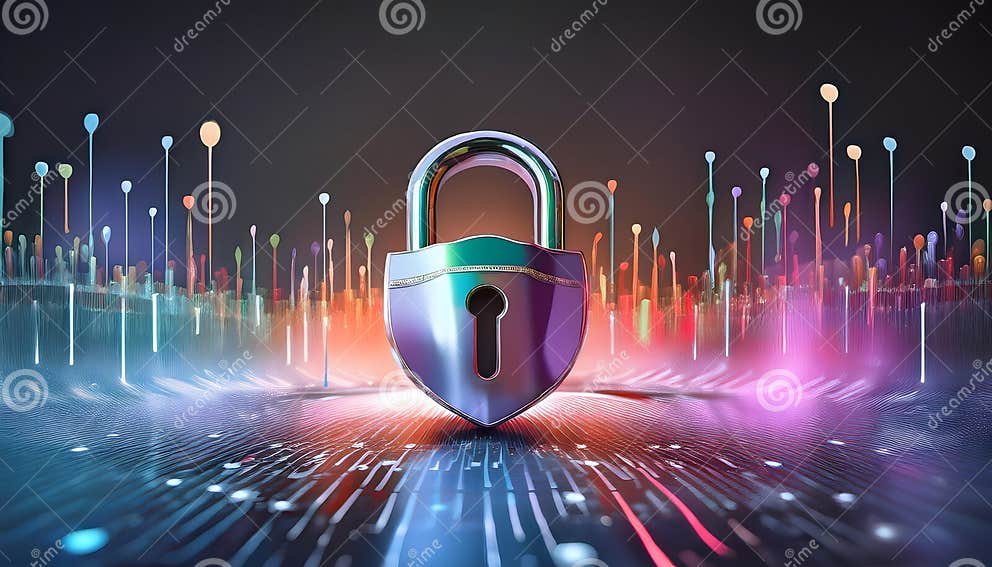 Data Privacy Laws Visualized with Locks and Codes, Digital Background ...