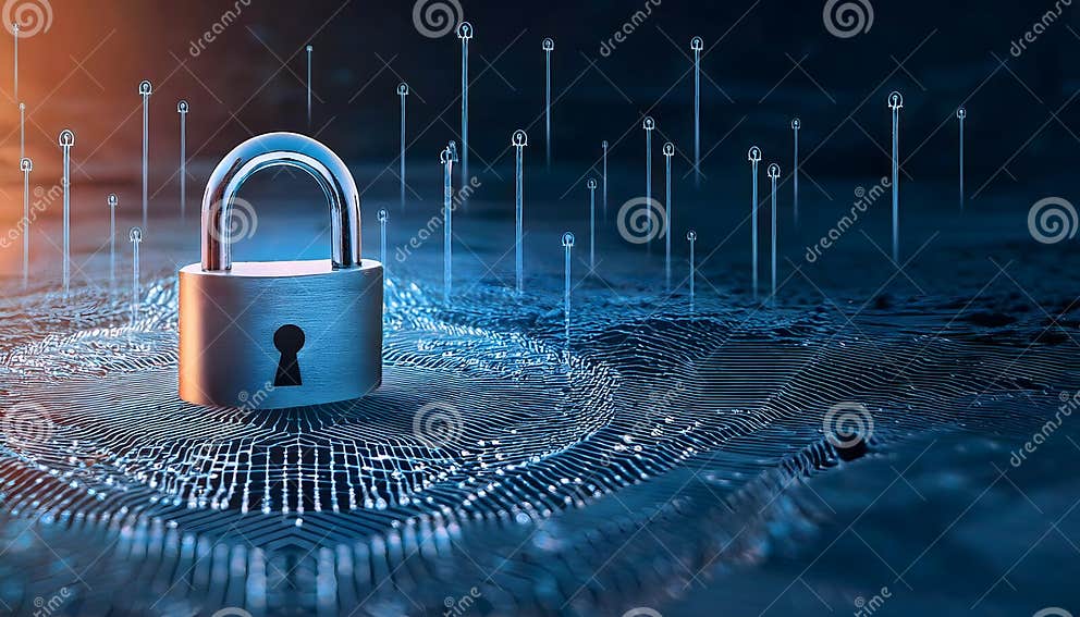 Data Privacy Laws Visualized with Locks and Codes, Digital Background ...