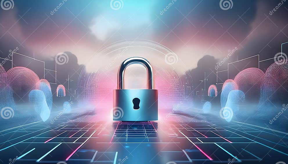 Data Privacy Laws Visualized with Locks and Codes, Digital Background ...