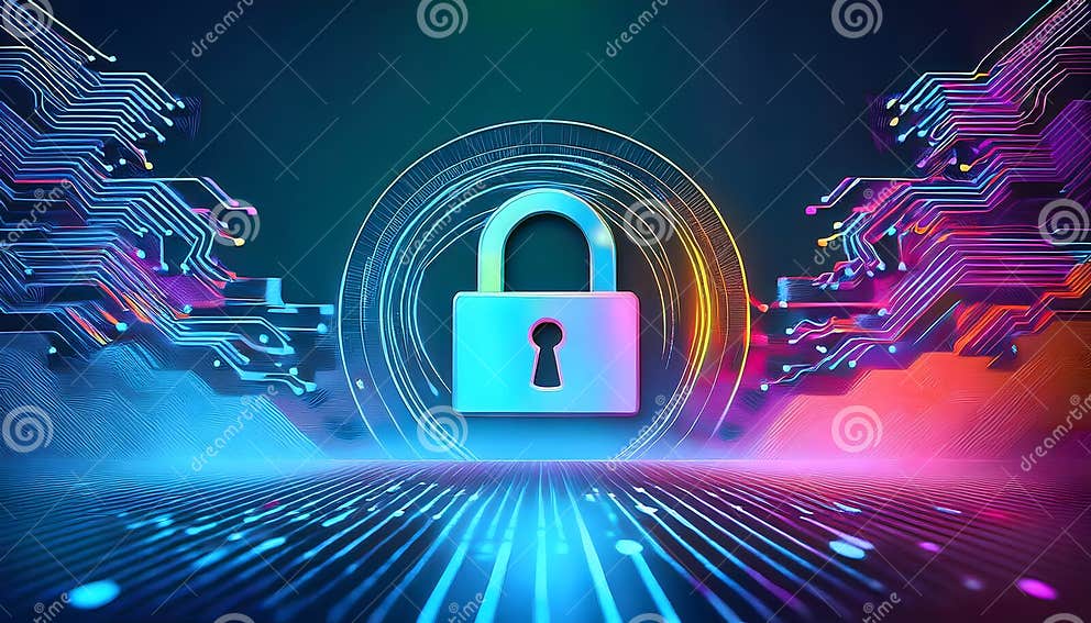 Data Privacy Laws Visualized with Locks and Codes, Digital Background ...