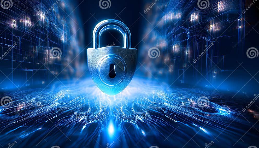 Data Privacy Laws Visualized with Locks and Codes, Digital Background ...