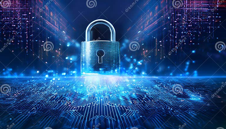 Data Privacy Laws Visualized with Locks and Codes, Digital Background ...