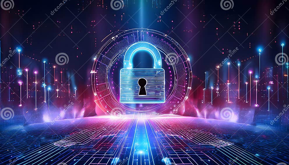 Data Privacy Laws Visualized with Locks and Codes, Digital Background ...