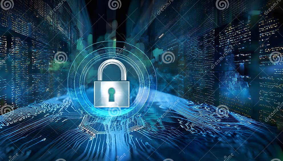 Data Privacy Laws Visualized with Locks and Codes, Digital Background, 3D Illustration, Law ...