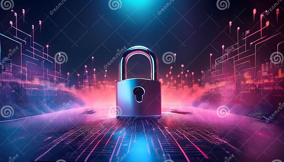 Data Privacy Laws Visualized with Locks and Codes, Digital Background ...