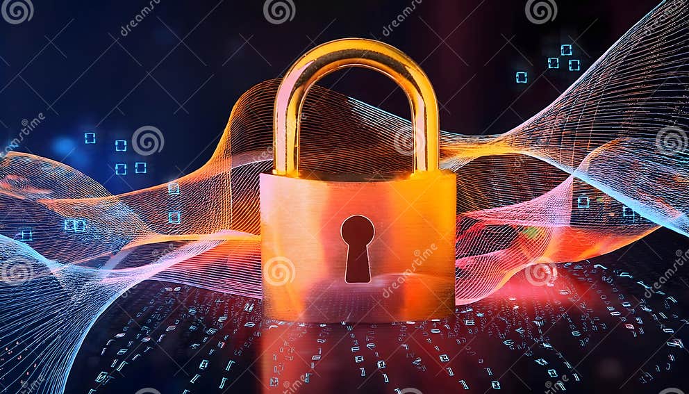 Data Privacy Laws Visualized with Locks and Codes, Digital Background ...