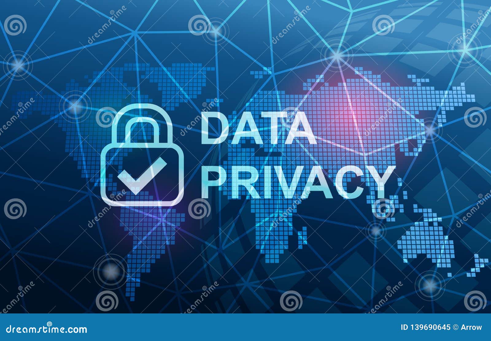 Data Privacy Protection Compliance Background Stock Illustration ...