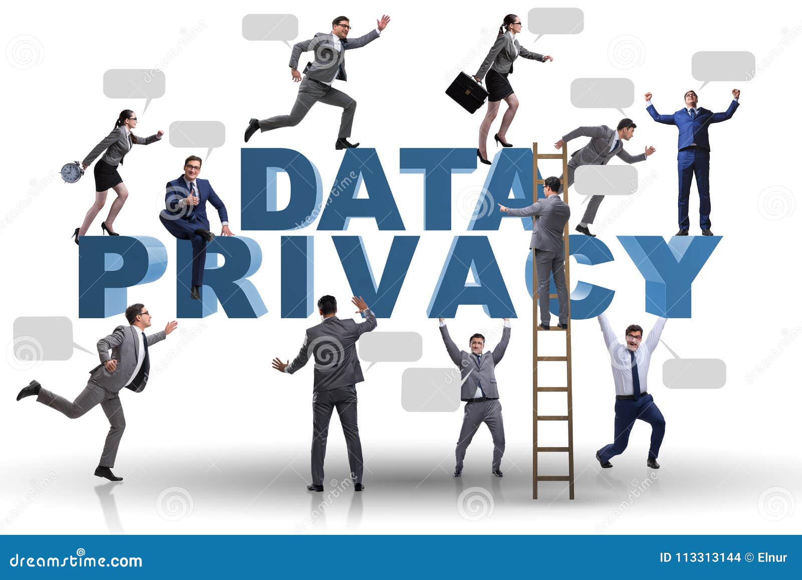 The Data Privacy Protection Concept with Business People Stock Photo ...