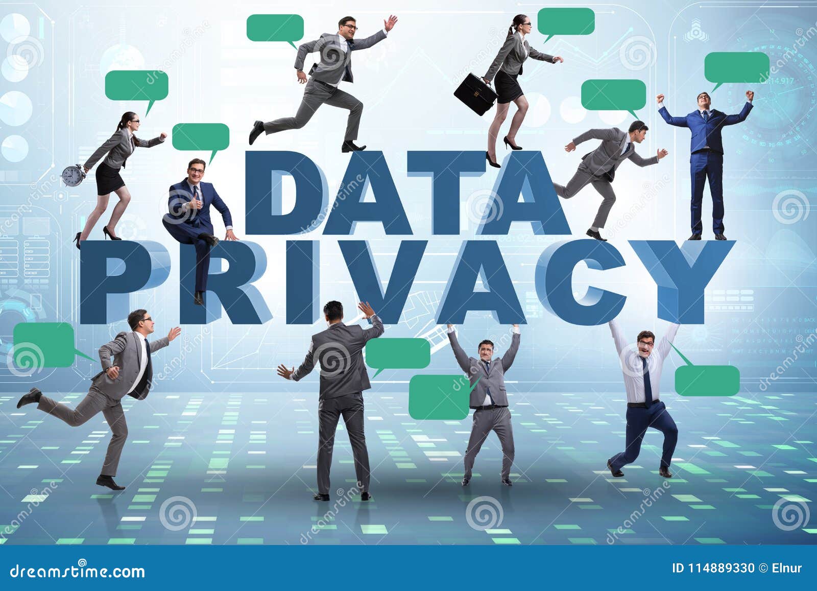 The Data Privacy Protection Concept with Business People Stock ...