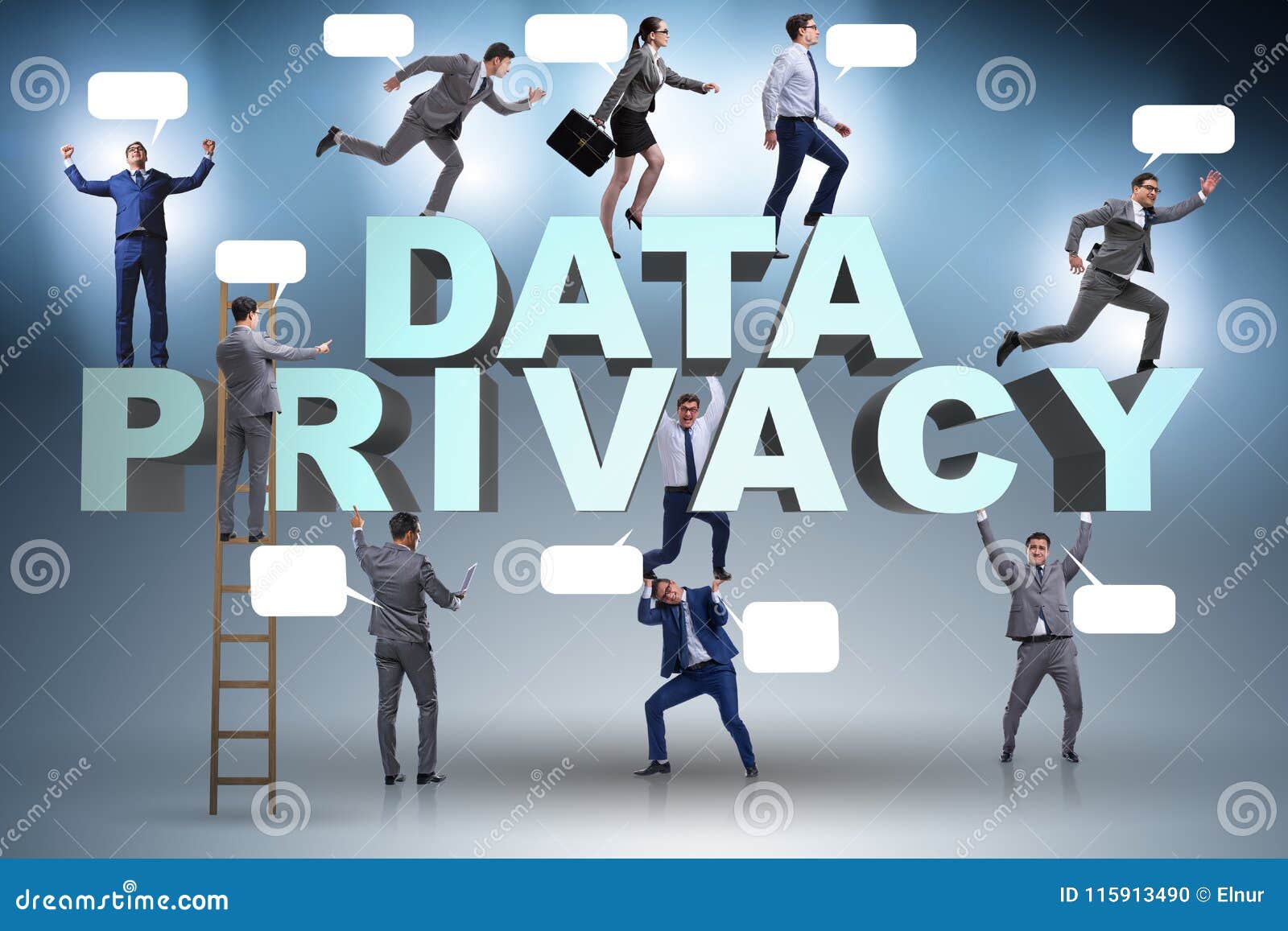 The Data Privacy Protection Concept with Business People Stock Photo ...