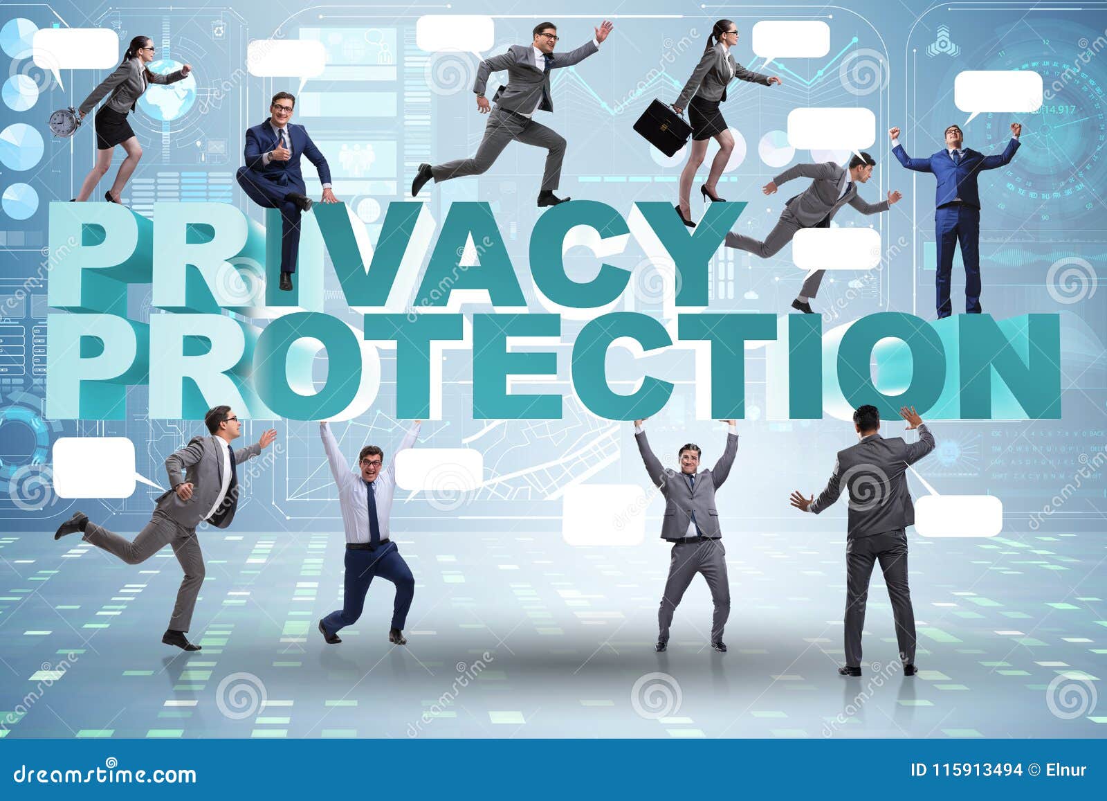 The Data Privacy Protection Concept with Business People Stock Photo ...